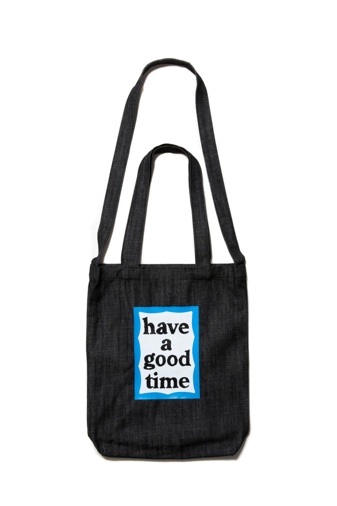 バクゲン x have a good time BLUE FRAME DENIM TOTE BLACK